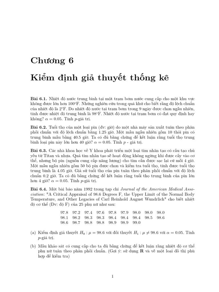 Bai Tap Xac Suat - Thong Ke (Ch6+7) | PDF
