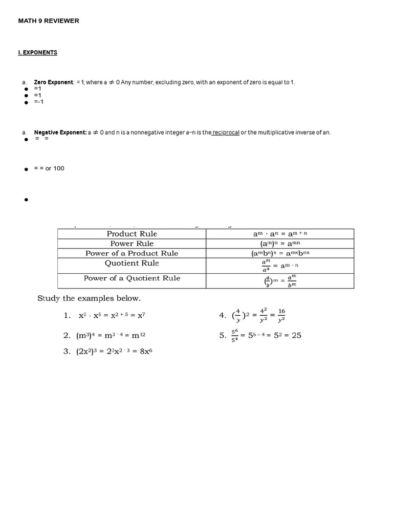 EXPONENT-AND-RADICALS - Docx 20241201 202346 0000 | PDF ...
