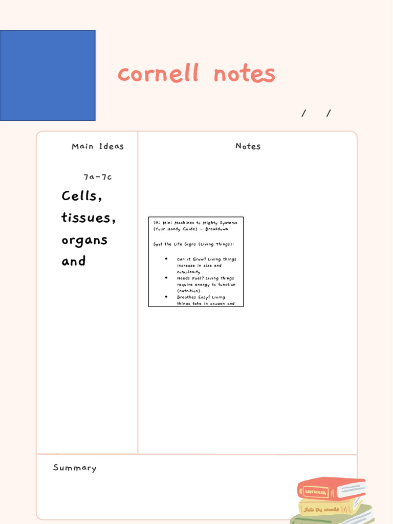 Cute Cornell Notes Template | PDF