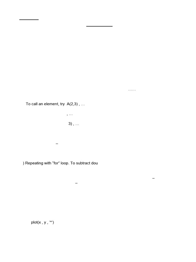 Intro to MatLab Basics and Loops | PDF | Matrix (Mathematics) | Matlab
