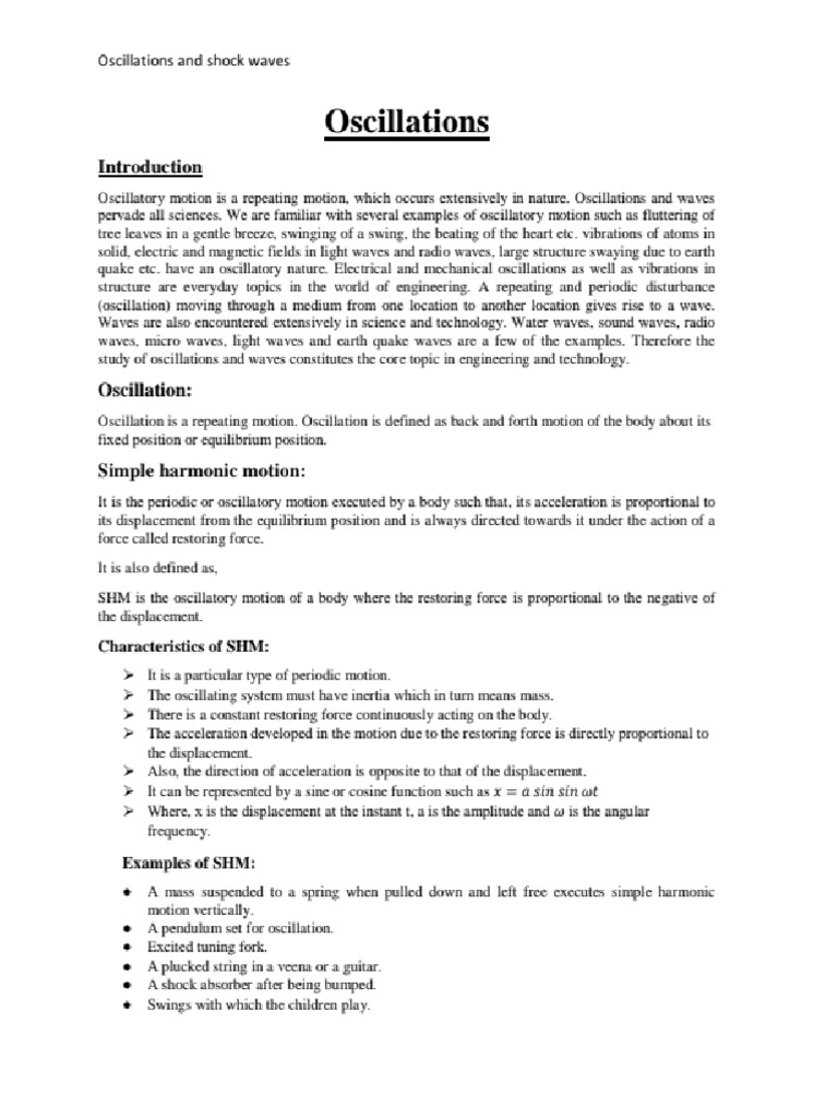 Oscillation | PDF