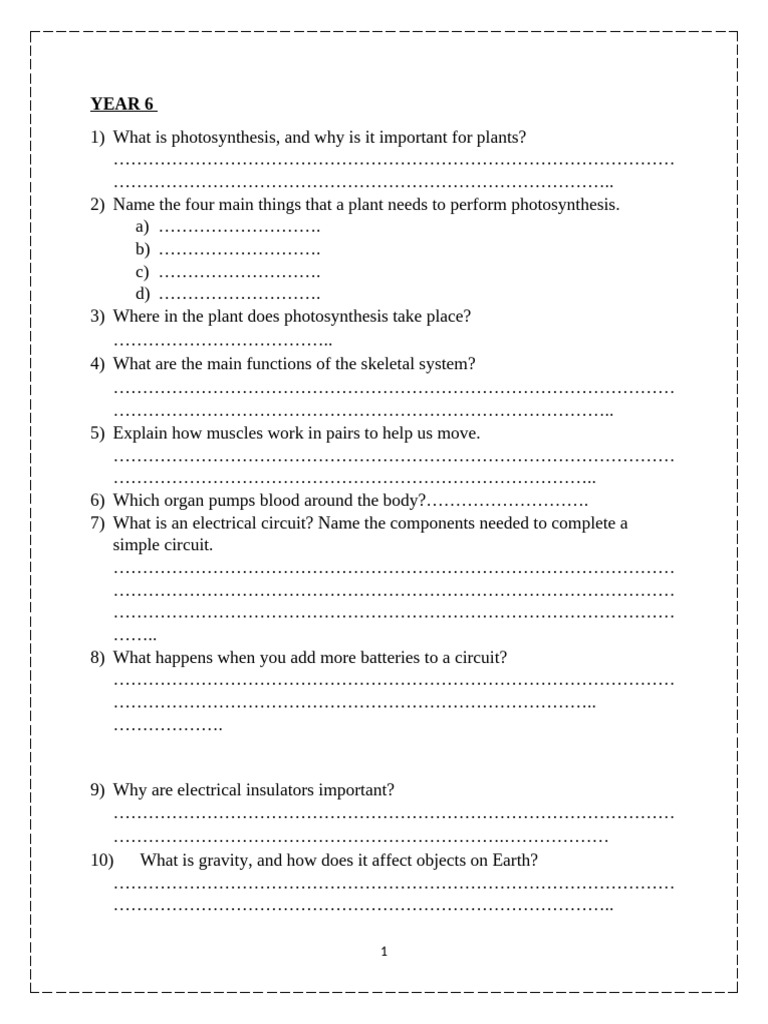 YEAR 6 SCIENCE | PDF | Vein | Small Intestine