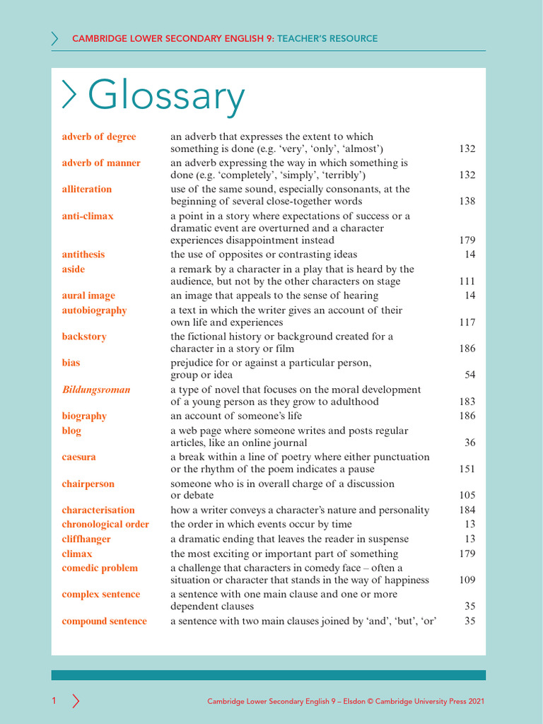 LS_English_9_glossary | PDF | Poetry | English Language