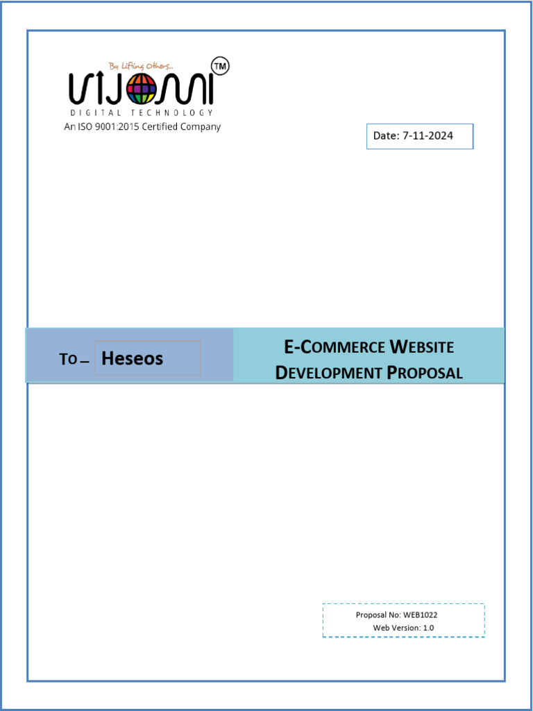 E-Commerce Website Development Proposal | PDF | Websites | Internet