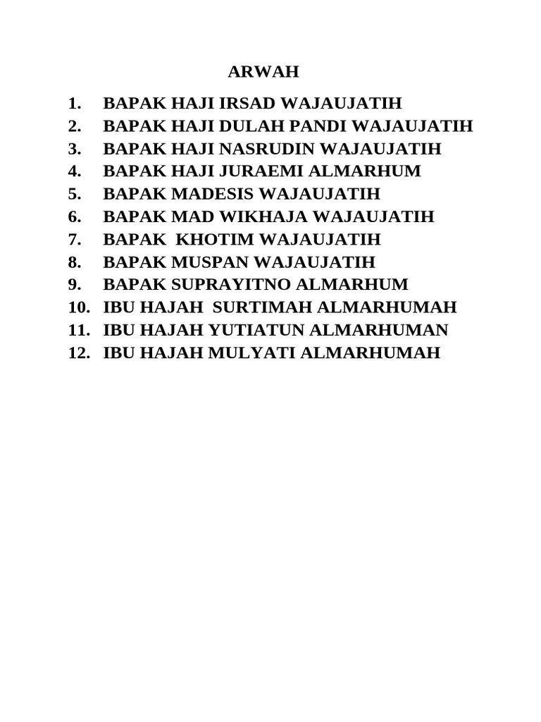 ARWAH | PDF