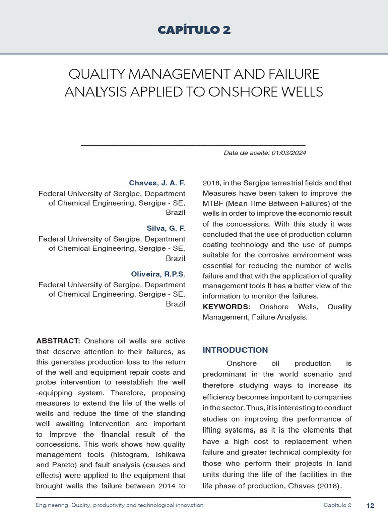 Quality Management and Failure Analysis Applied To Onshore Wells | PDF ...