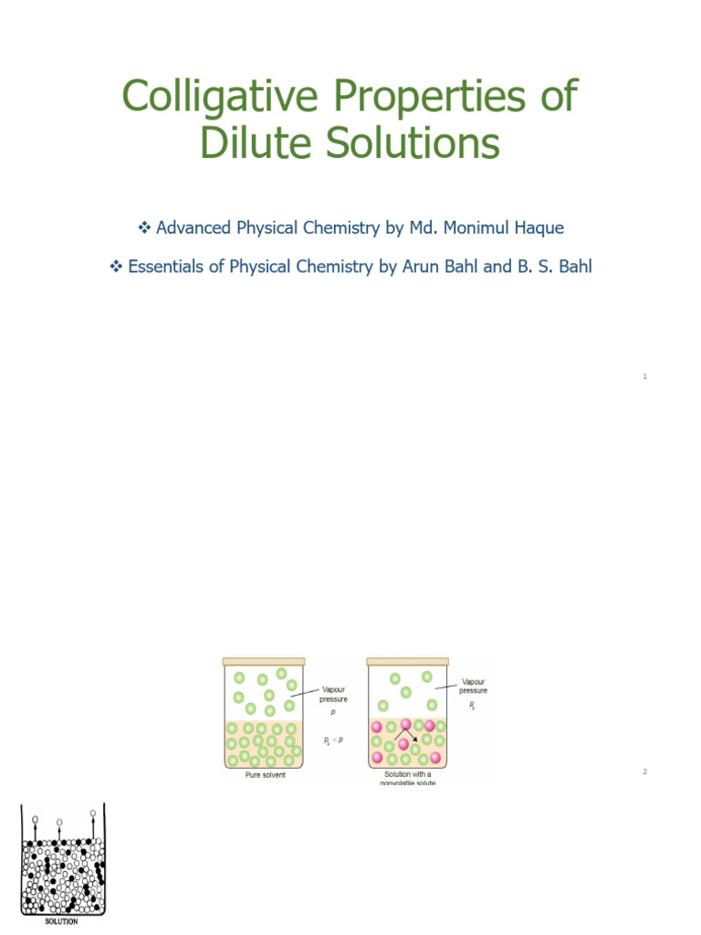 Colligative Properties-1 | PDF | Physical Chemistry | Physical Quantities