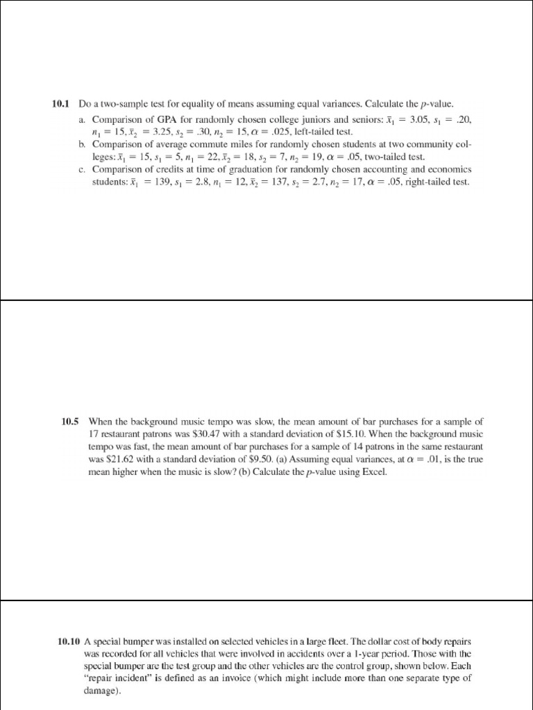 Topic 10 Two Sample Hypothesis Tests Pdf