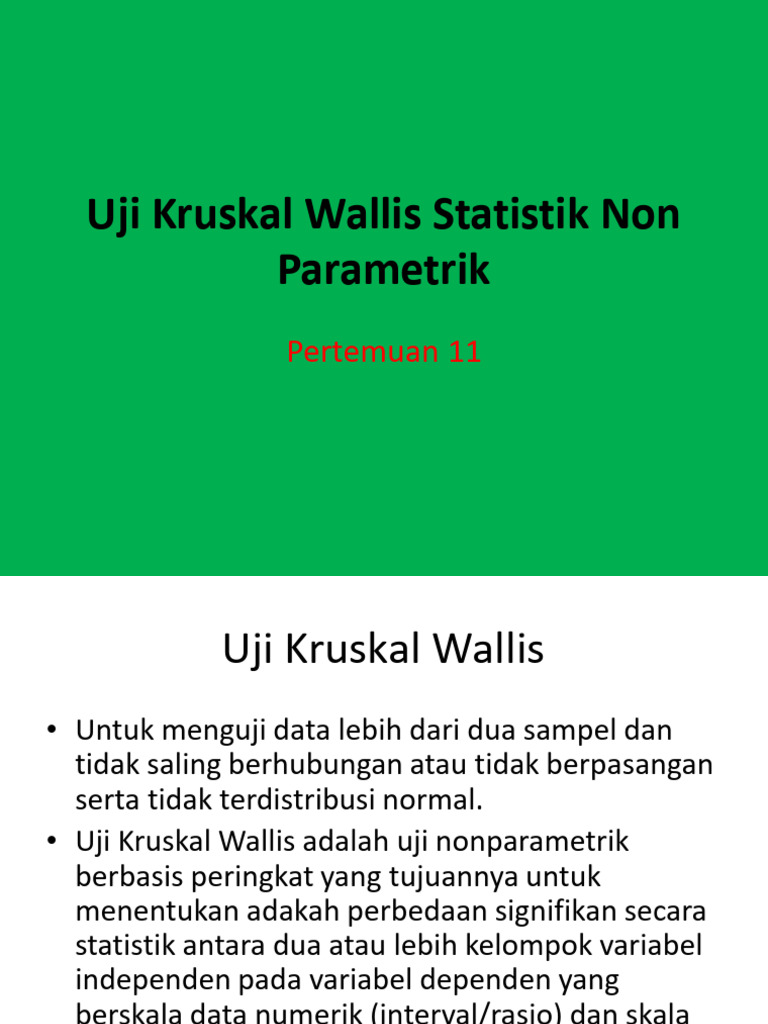 10 Uji Kruskal Wallis | PDF