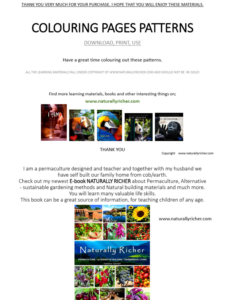 COLOURING PAGES Patterns | PDF