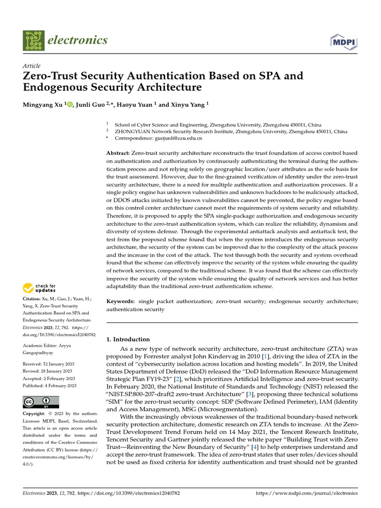Zero-Trust Security Authentication Based On SPA An | PDF | Computer ...