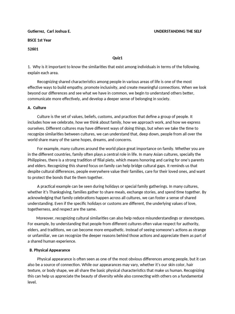 Uself 1st Quiz Carl | PDF | Traditions | Experience