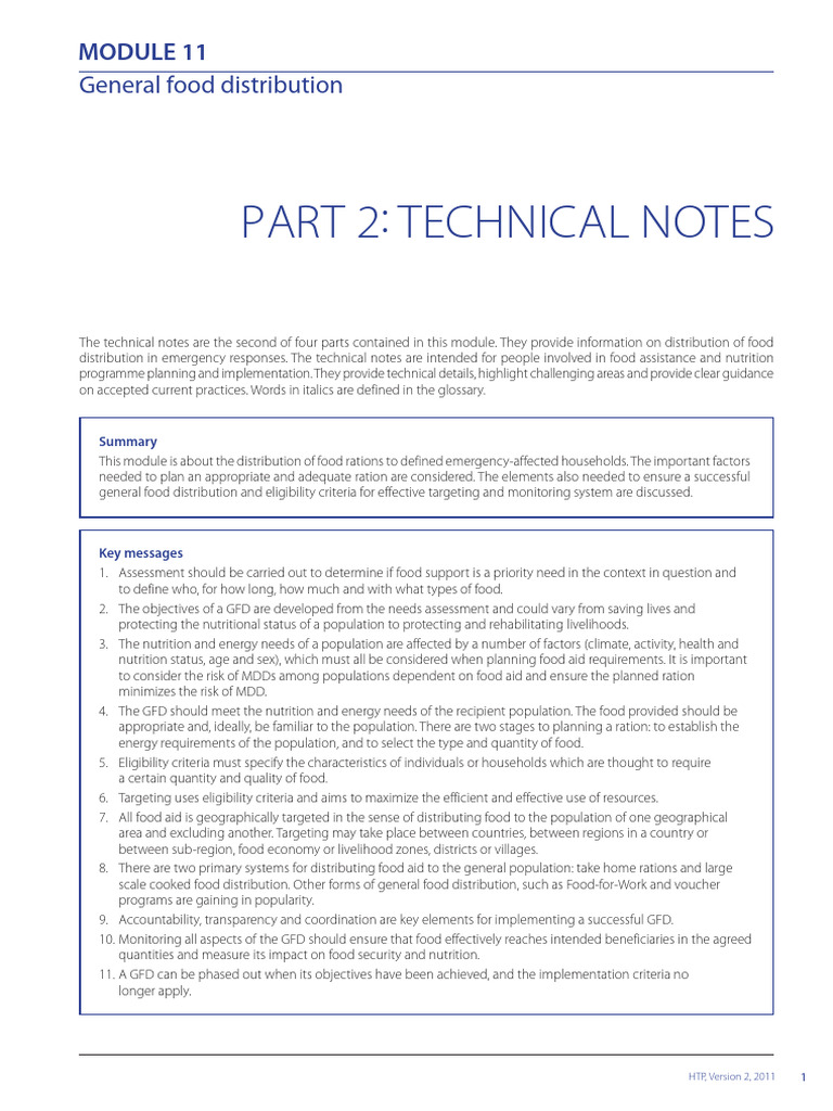 HTP-v2-module-11-technical-notes | PDF | Food Energy | Food Security