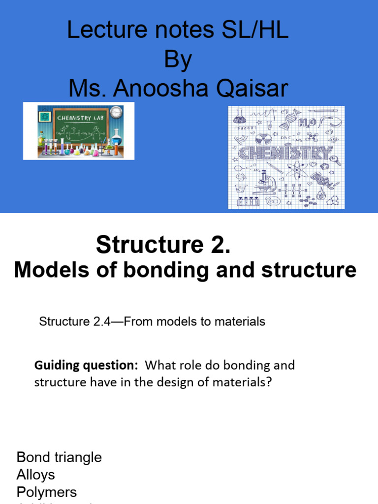 Structure 2.4 SL Models of bonding and structure (1) | PDF | Chemical ...