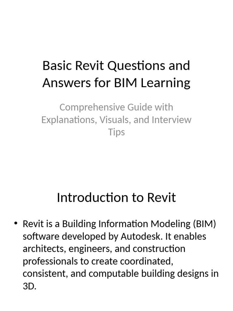 Basic Revit Questions BIM Guide | PDF