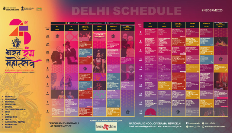 Delhi Schedule 2025 | PDF