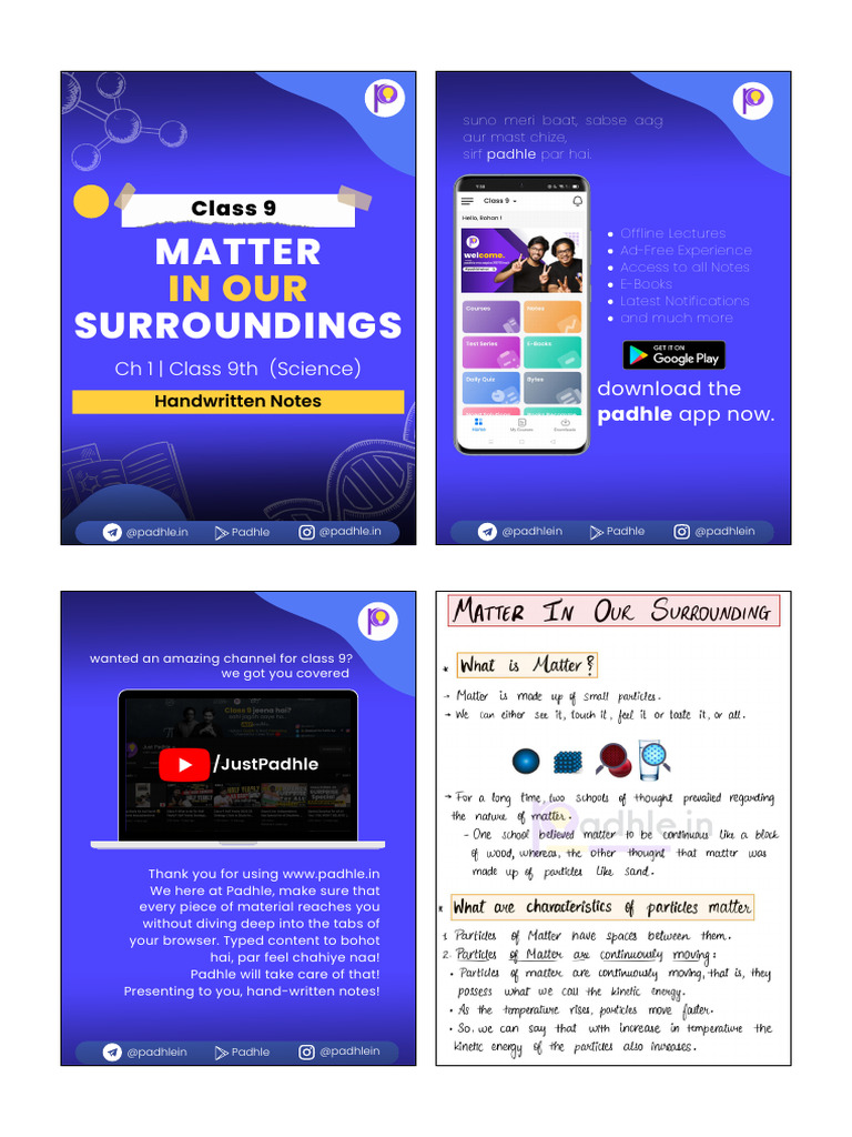 Class 9 Science: Matter Notes | PDF