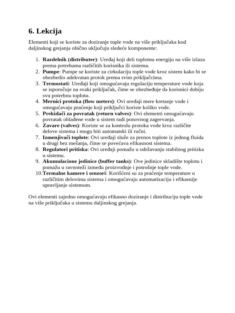 Lekcija Elementi Za Doziranje Tople Vode | PDF