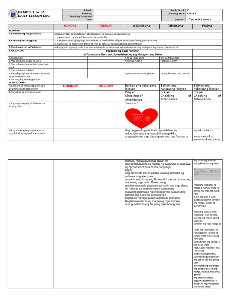 DLL - Epp 5 - Q2 - W7 | PDF