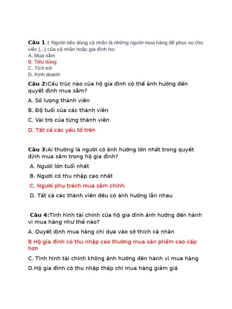 Câu hỏi HVKH | PDF