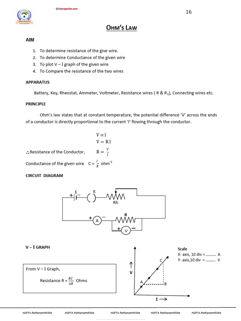 Ohm's Law: Resistance and Conductance Experiment | PDF | Electrical ...