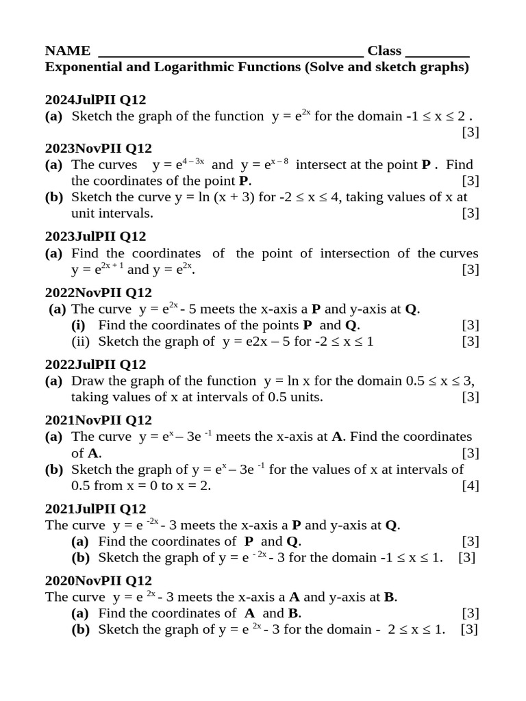 Exponential and Logarithmic Functions Guide | PDF | Function ...