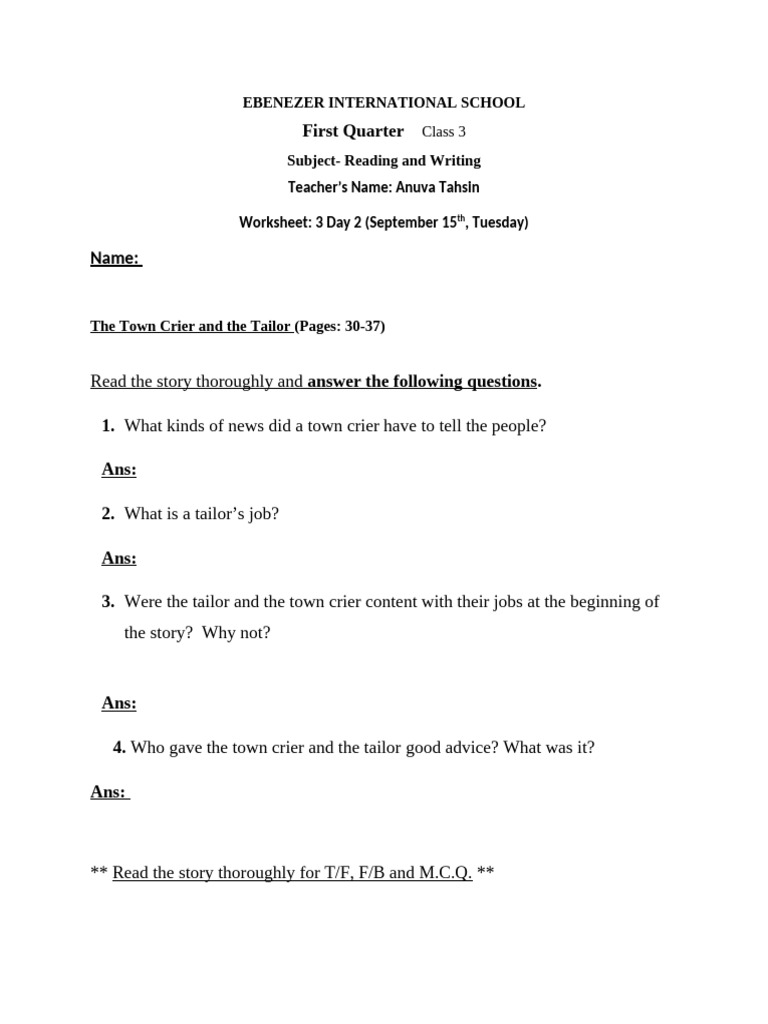 Worksheet 3 Day 2-Sep 15th, Tues | PDF