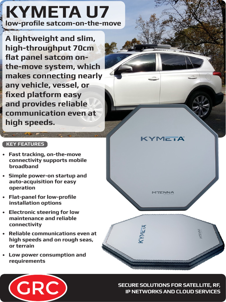 Kymeta-u7 | PDF | Antenna (Radio) | Bandwidth (Signal Processing)