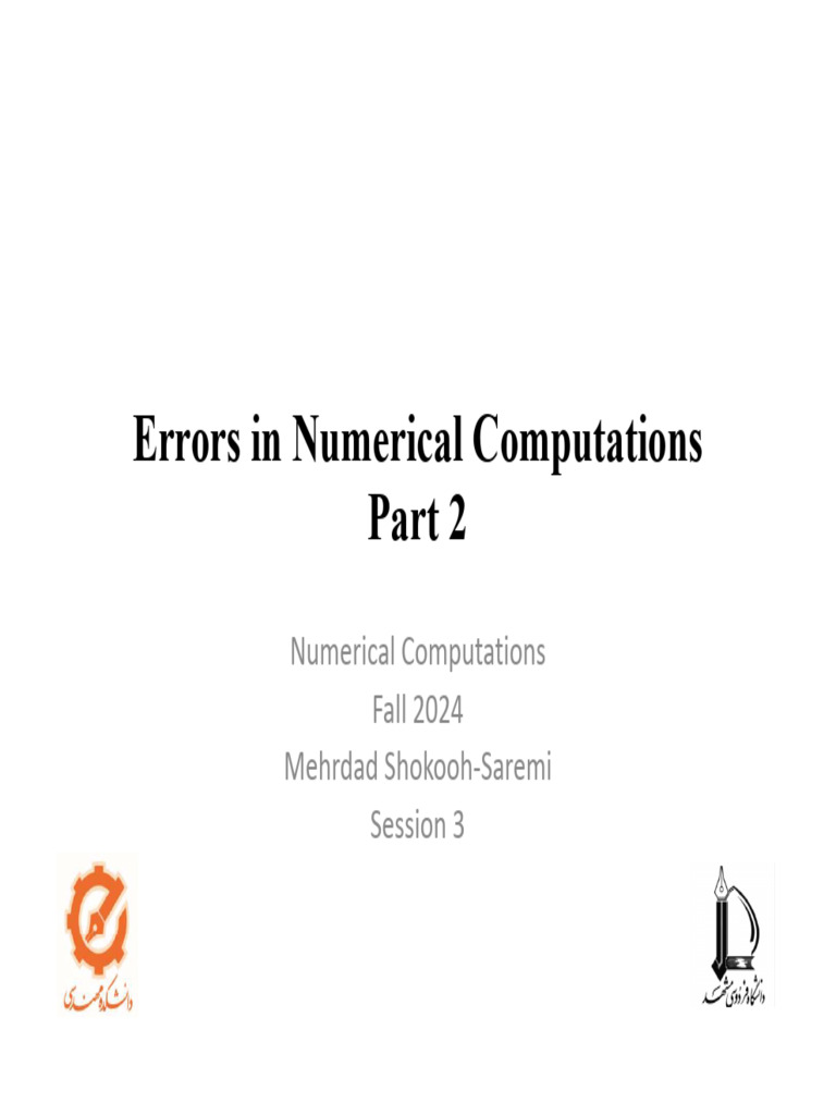 Numerical Computation Errors Explained | PDF | Data Processing | Arithmetic