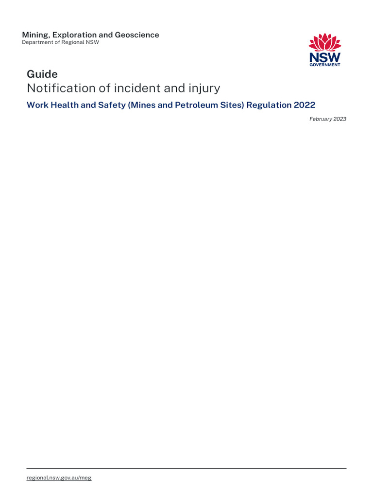 Guide Notification of Incident and Injury | PDF | Occupational Safety ...