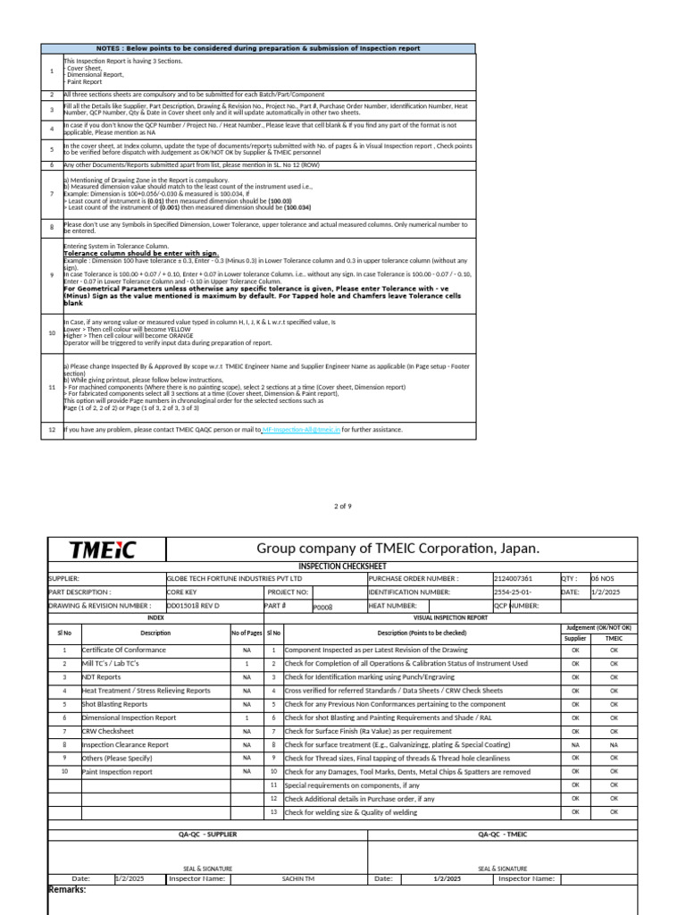MF Inspection All@tmeic - in | PDF | Engineering Tolerance
