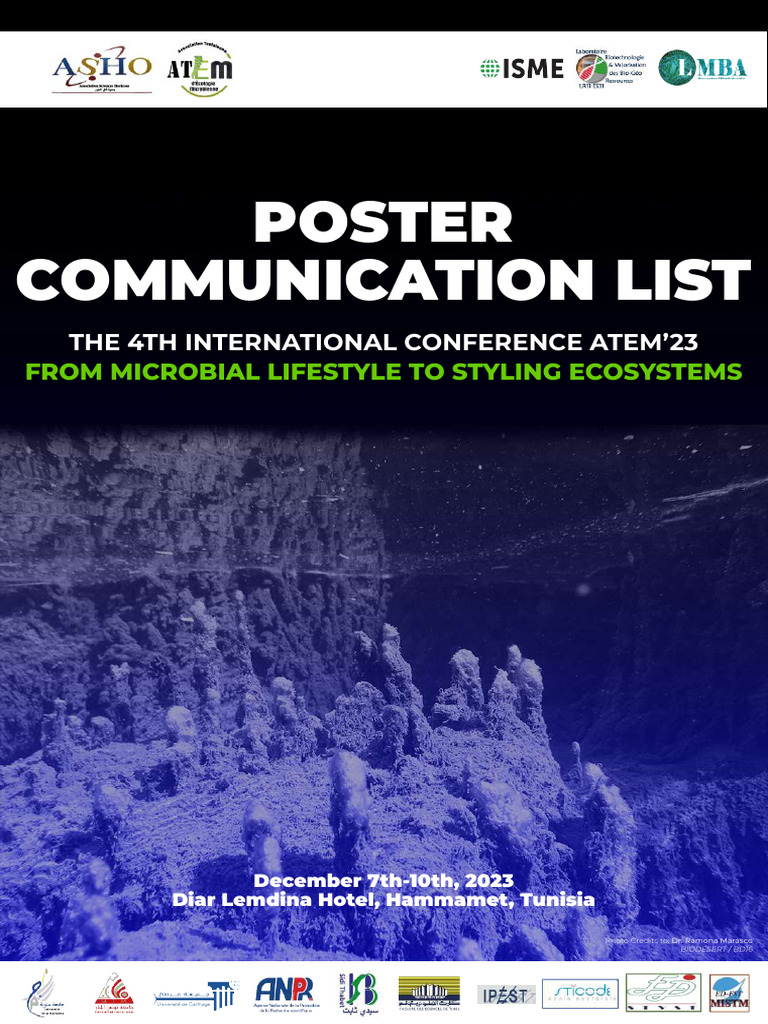 ATEM'23 Conference Poster Sessions | PDF | Antimicrobial Resistance | Bacteria