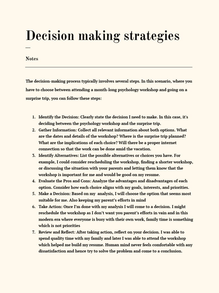 Effective Decision-Making Strategies | PDF