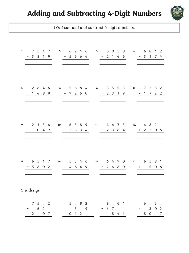Addition and Subtraction | PDF