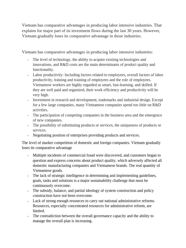 Comparative Advantages | PDF