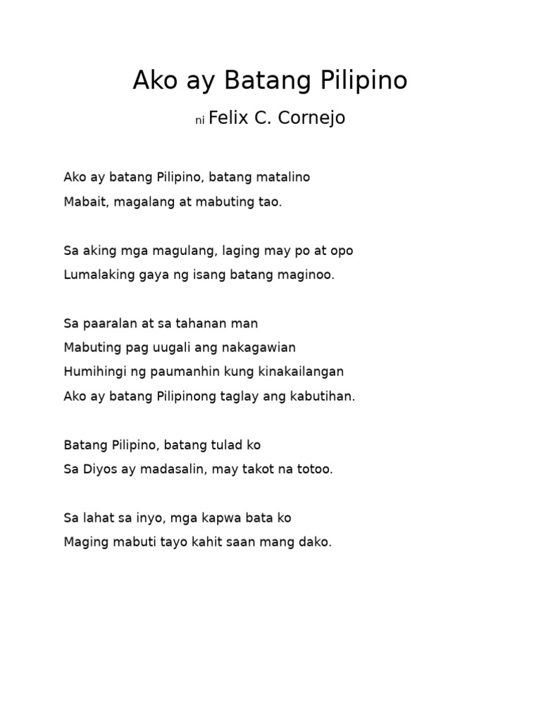 Ako Ay Batang Pilipino Ok Pdf