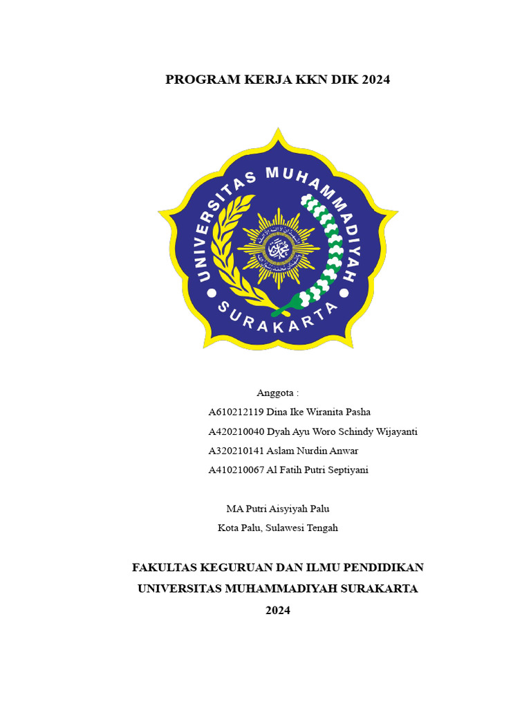 Fix Program Kerja Kkn Dik 2024_ma Palu | PDF