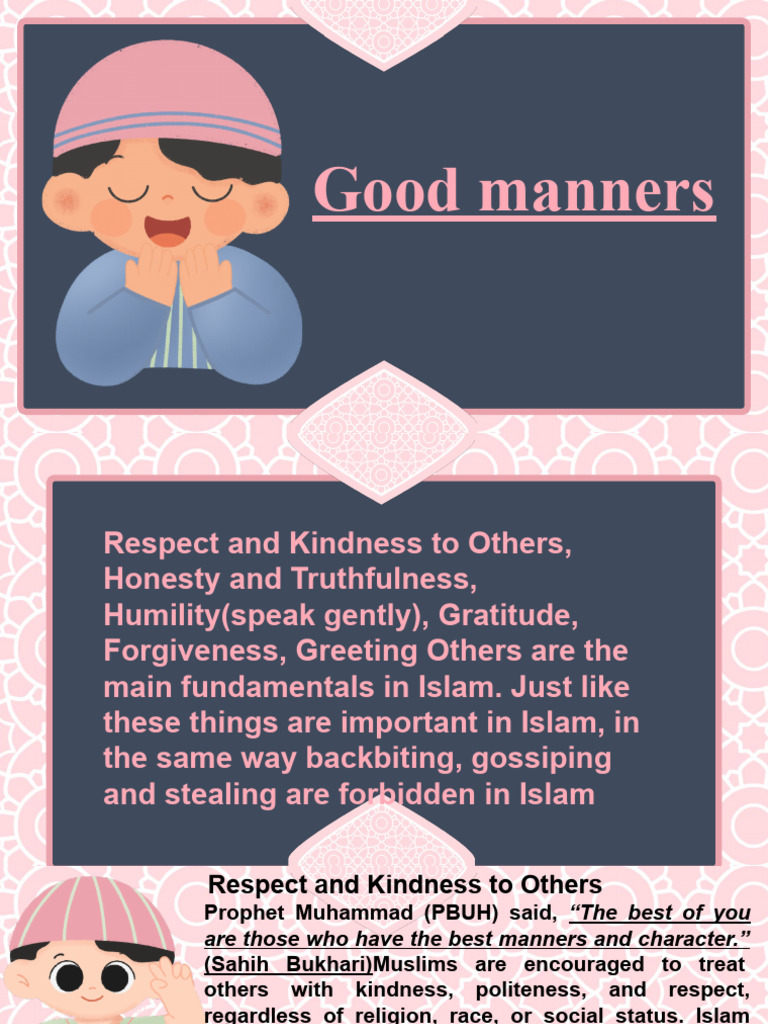 Good Manners (1).Pptx | PDF | Hadith | Muhammad