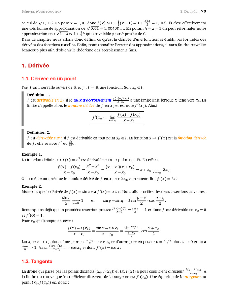 Introduction à la dérivée | PDF | Fonction monotone | Calcul