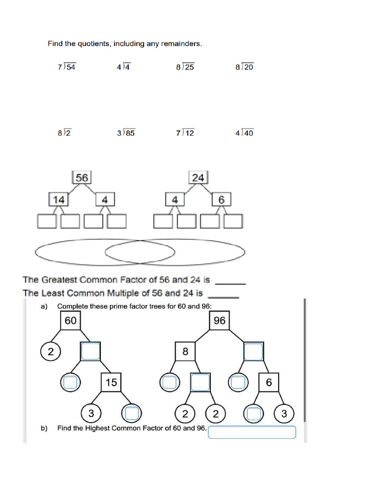 GCF LCM Word Problem | PDF