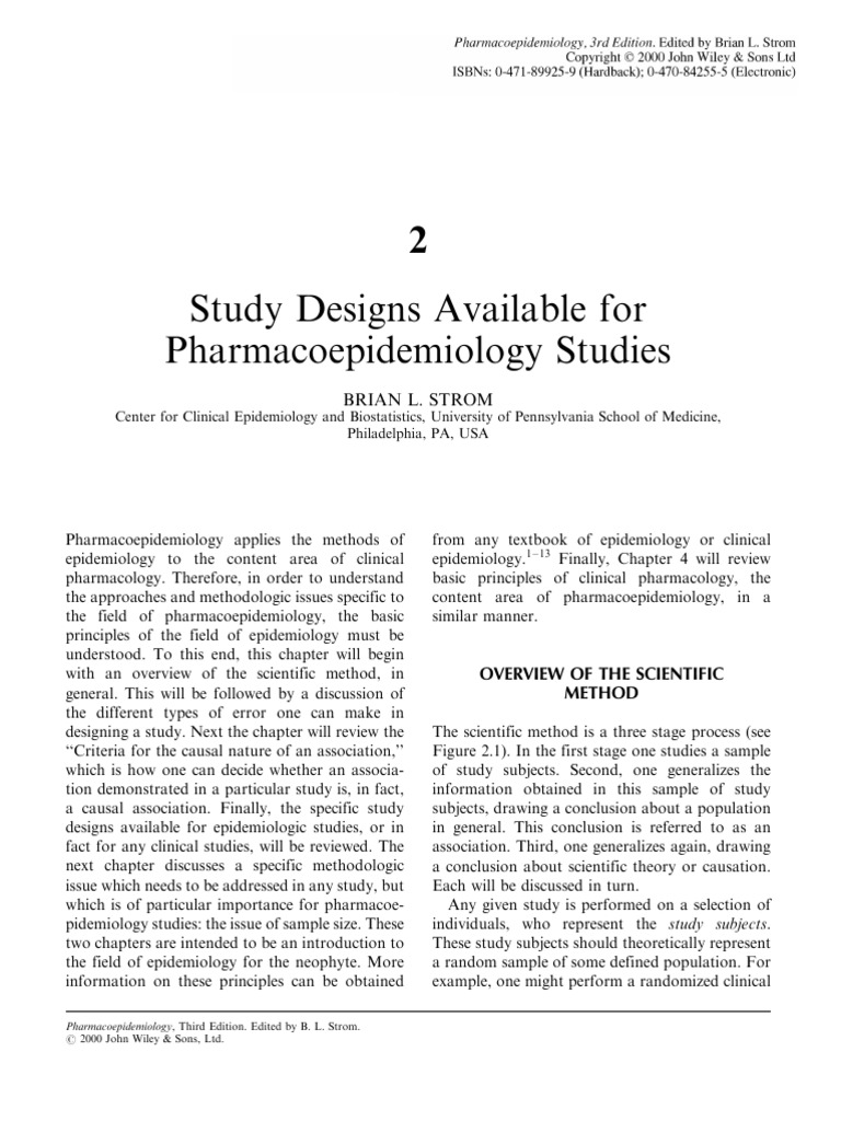 Study Design Available For Pharmacoepidemiology Studies | PDF | Cohort ...