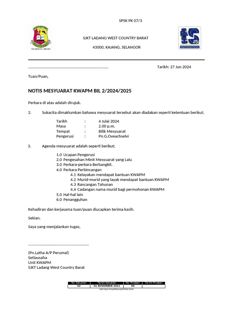 Minit Mesy 2 KW 2024 25 | PDF