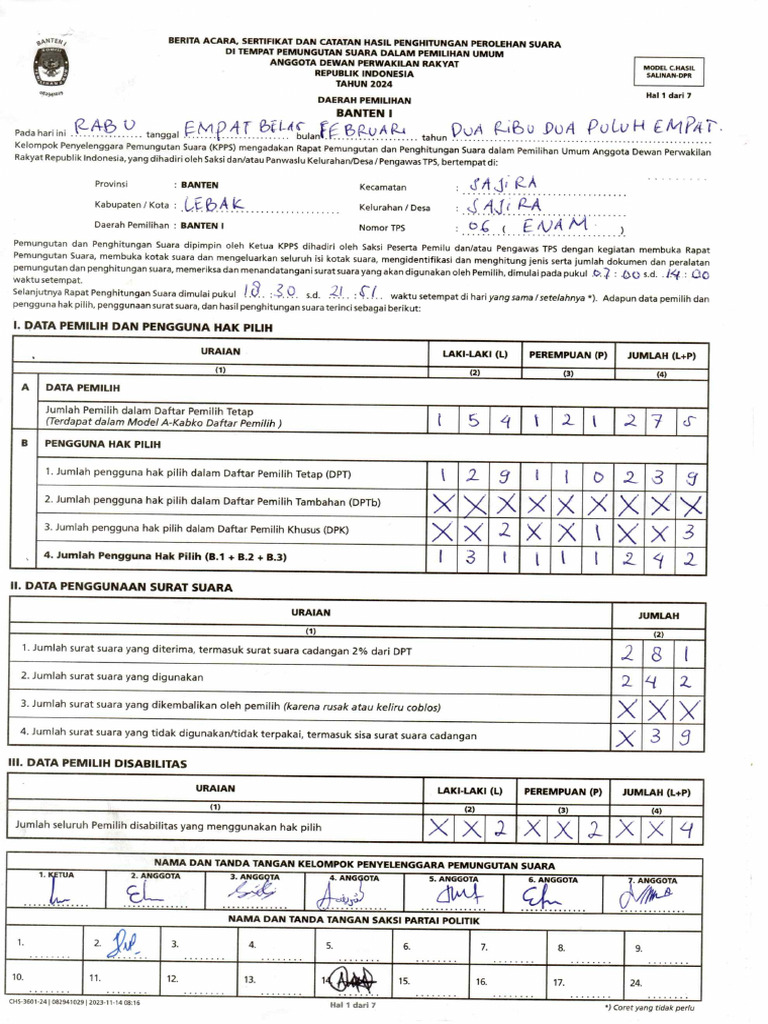 C-HASIL DPR RI TPS 6 | PDF