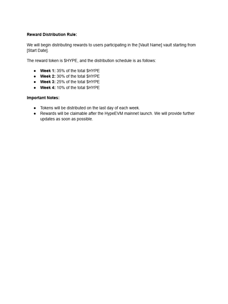$HYPE Reward Distribution Rule | PDF