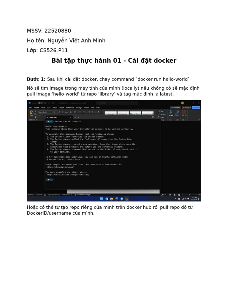 Lab01 Setup - Docker | PDF