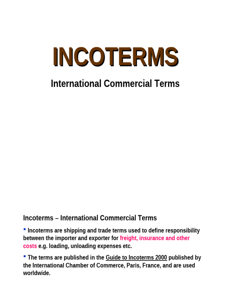 Understanding Incoterms Explained | PDF | International Trade | Freight ...