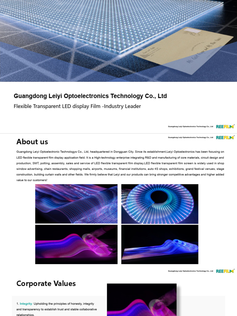 Flexible Transparent LED Display Film-Reefilm | PDF | Light Emitting ...