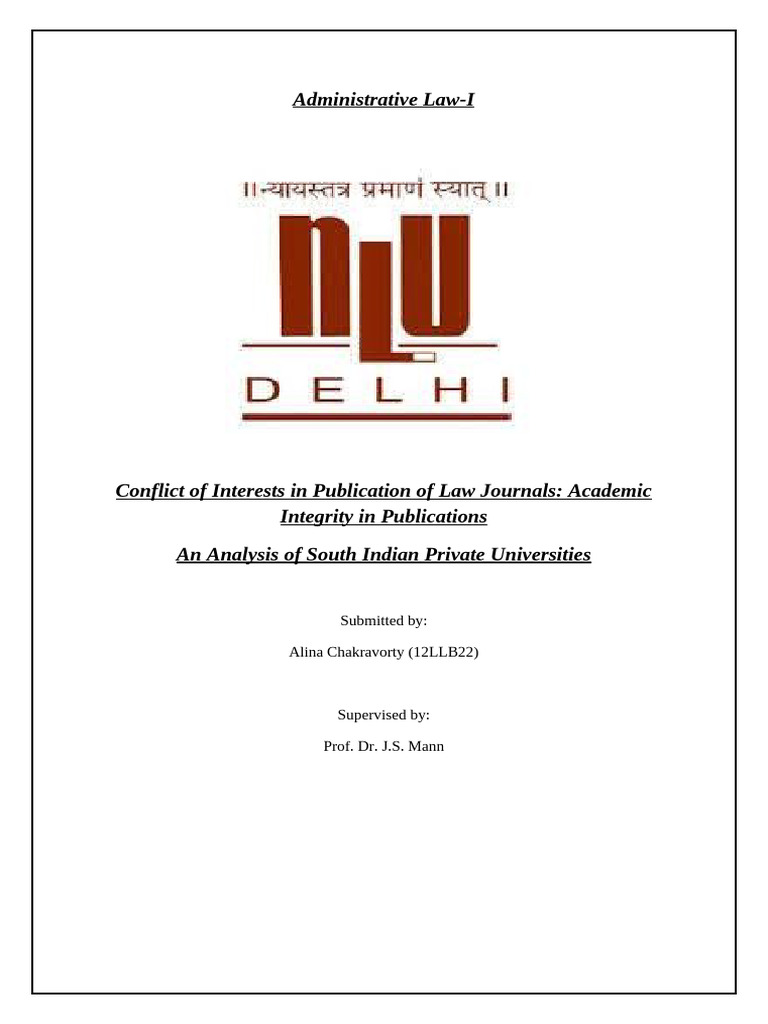 Administrative Law Project | PDF | Conflict Of Interest | Academic ...