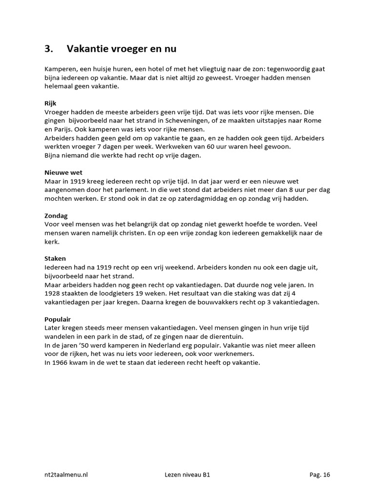 KNM Vakantie Vroeger en Nu B1 | PDF