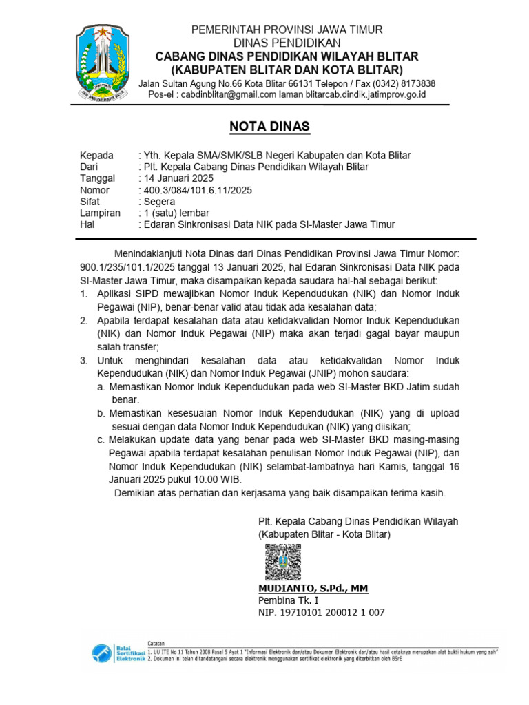 2025-084-NODIN PEMBETULAN NIK DAN NIP - Sign | PDF